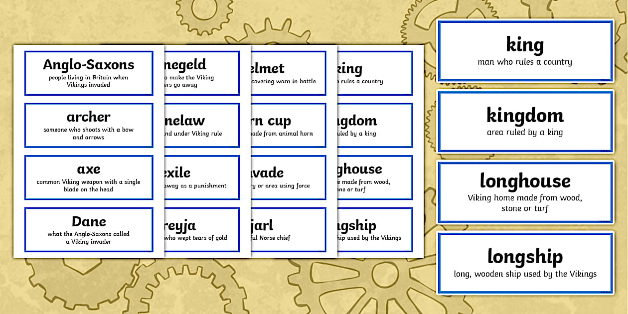 Vikings KS2 Word Cards with Definitions